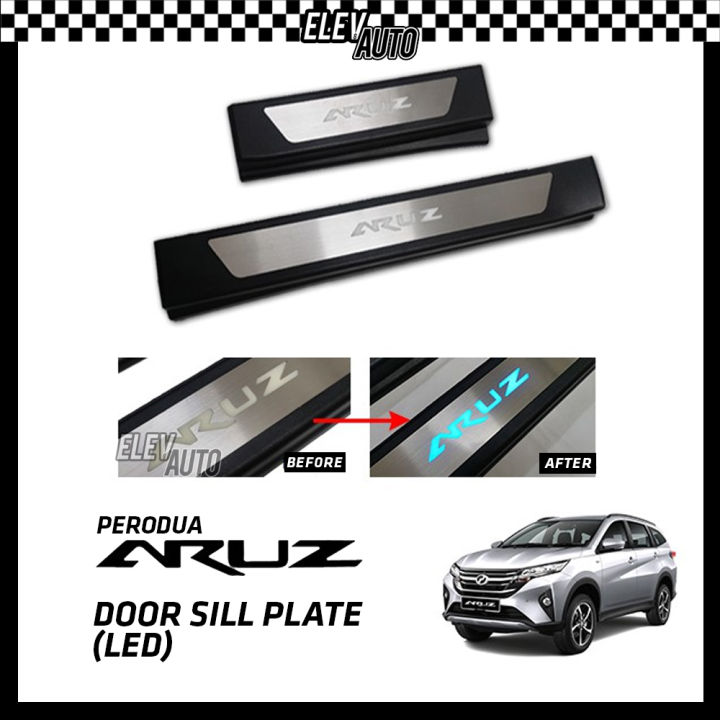 Perodua Aruz LED Door Side Sill Step Plate | Lazada