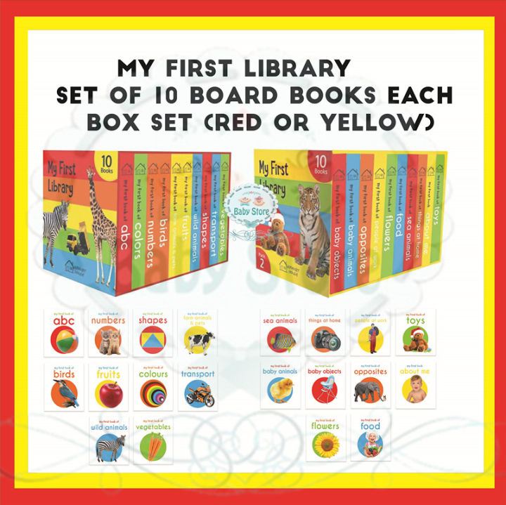 My First Library Boxset of 10 Board Books for Kids | Lazada