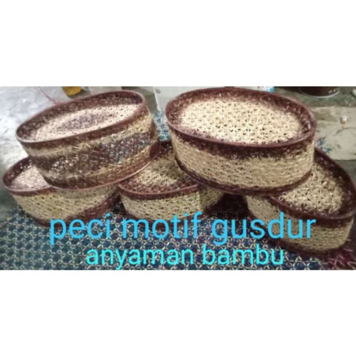 peci motif GUS DUR anyaman bambu peci bambu anya,m songkok bambu kuplok ...
