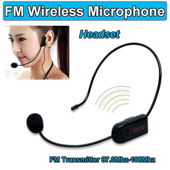 FM Wireless Microphone Lapel Headset Megaphone Radio Mic For ...
