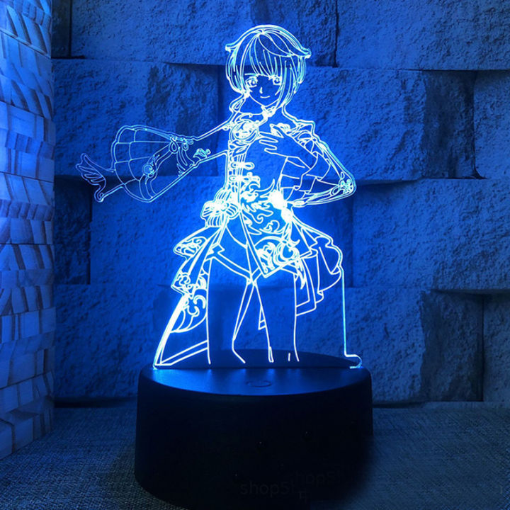Genshin Impact Yae Miko Hu Tao Scaramouche 3d เกมฟิกเกอร์ Led หลอดไฟ ...