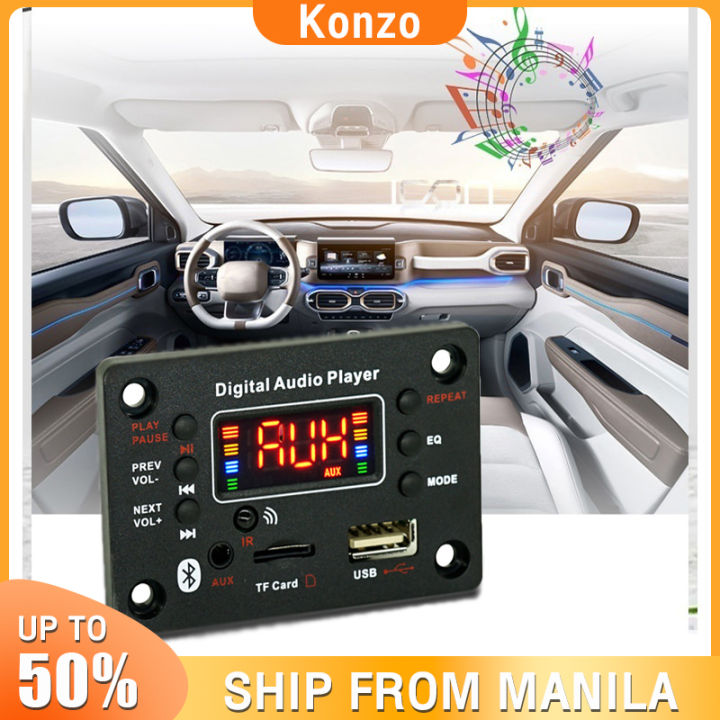 MP3 Decoder Board 12V Lossless Car Audio Amplifier Modified Bluetooth 5 ...