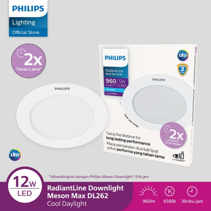 Lampu Philips LED RadiantLine Panel Downlight Meson Max DL262 12W D150 ...