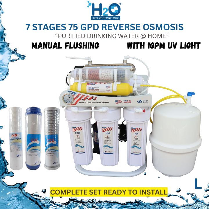 7 Stages 75 GPD Reverse Osmosis Stand Alone Drinking Water System ...