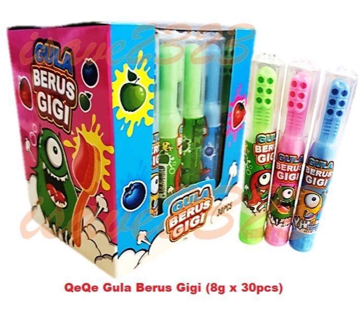[HALAL] QeQe Toothpaste Candy / Gula Berus Gigi (8g x 30pcs) - Fruit ...