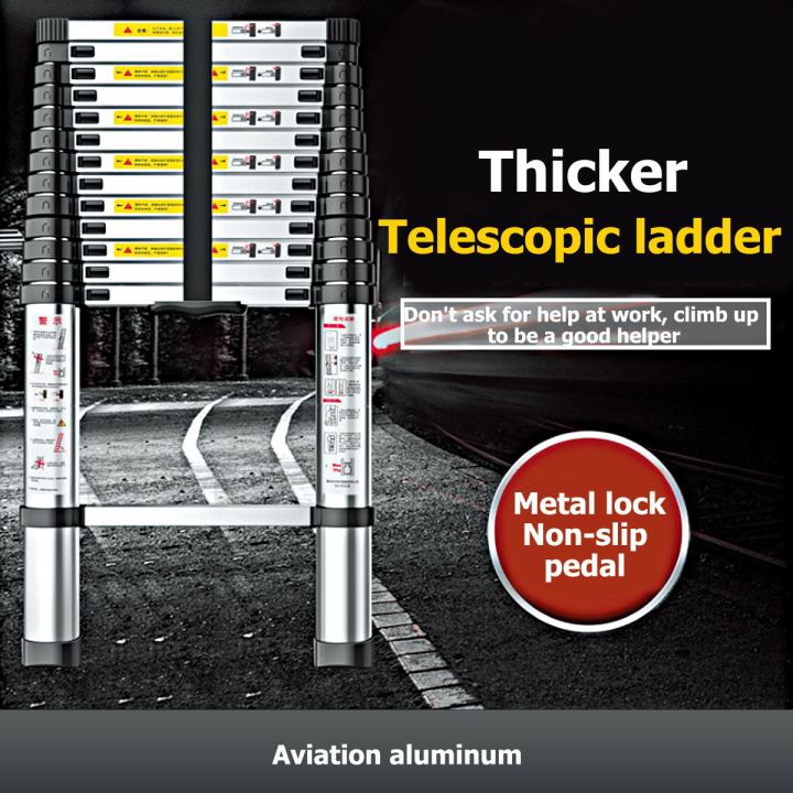 youbang【3 years warranty】 5M aluminum telescopic ladder portable ...