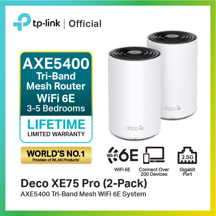 TP-Link Deco XE75 Pro AXE5400 Tri-Band Mesh Wi-Fi 6E System คลื่นความถี่ 6 GHz Port 2.5Gbps AI ...