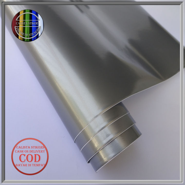 Stiker Skotlet Silver Glossy Perak Mengkilap Variasi Body Motor Mobil ( ukuran 1 meter x 45 cm ...