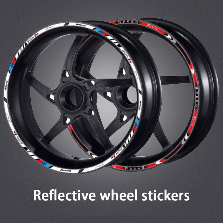 Motorcycle Wheel Hub Sticker 10"12"17"18" Car Decals Reflective Rim ...