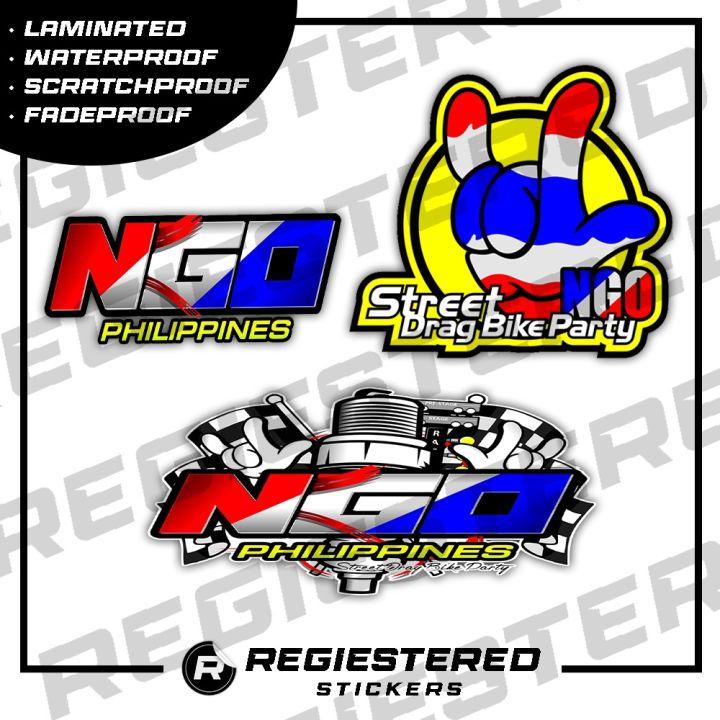 NGO Street Drag Sticker Waterproof Laminated Outdoor Indoor Helmet ...