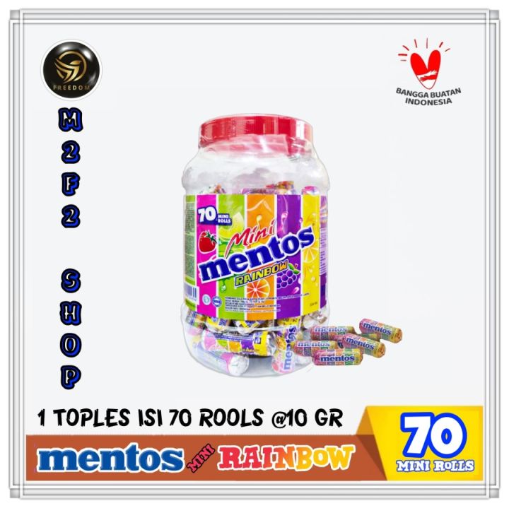 Permen Mentos Mini Rainbow Jar | Toples isi 70 - 700 gr (Kemasan Satuan ...