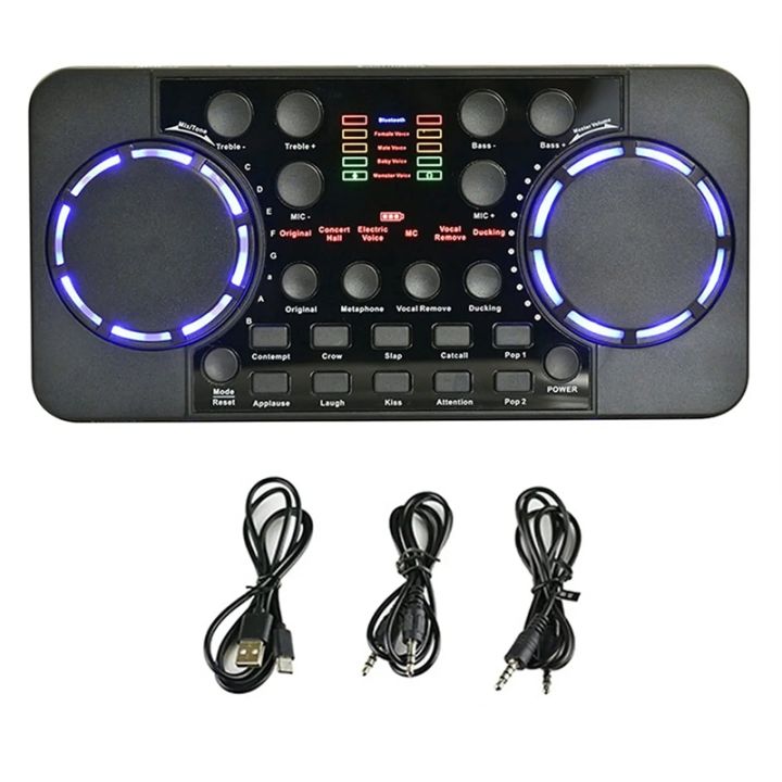 V300 Pro Sound Card Bluetooth-Compatible Audio Interface Mixer DJ ...