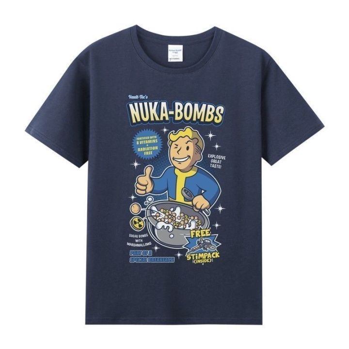 ย้อนยุคสต็อกที่มีอยู่ fallout 4เสื้อยืดคอกลม แขนสั้น ผ้าฝ้ายแท้ พิมพ์ ...