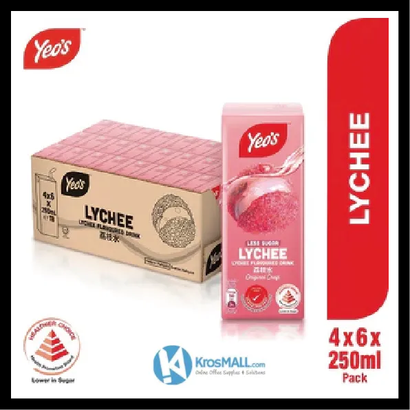 Yeo's Asian Drinks Lychee Tetra Box 1 Carton (24 x 250ml) | Lazada