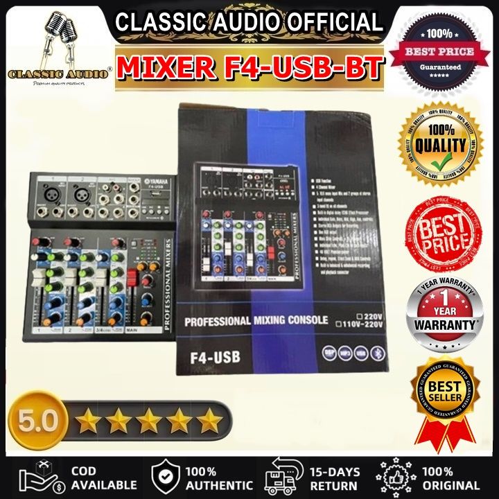 PROFESSTIONAL CLASSIC AUDIO OFFICIAL AUDIO MIXER F4-USB-BT (ORIGINAL) | Lazada PH