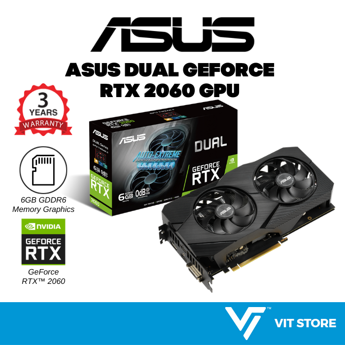 ASUS Dual GeForce RTX 2060 EVO 6GB GDDR6 Graphics Card / Desktop PC GPU ...