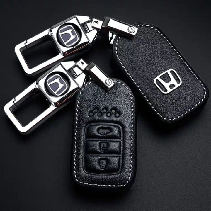 Honda Leather Key Cover Casing HRV Jazz BRV CRV City Accord Civic ...
