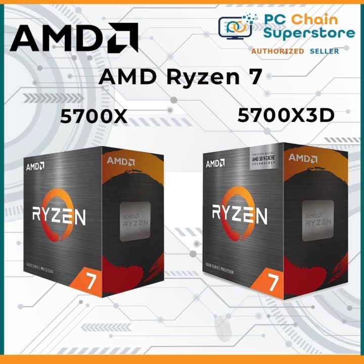 AMD Ryzen 7 5700X / 5700X3D 8คอร์16เธรดปลดล็อคโปรเซสเซอร์ซีพียู ...