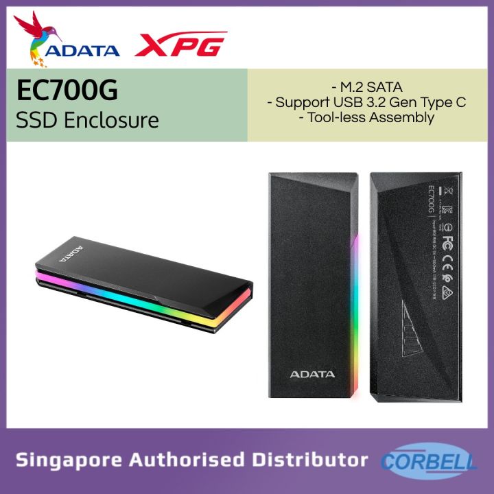 ADATA EC700G M.2 PCIe/NVMe/SATA SSD Enclosure Supports USB 3.2 Gen2 ...
