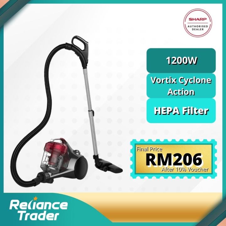 Sharp 1200W Vortix Cyclone Vacuum Cleaner with HEPA Filter ECC1219S ...