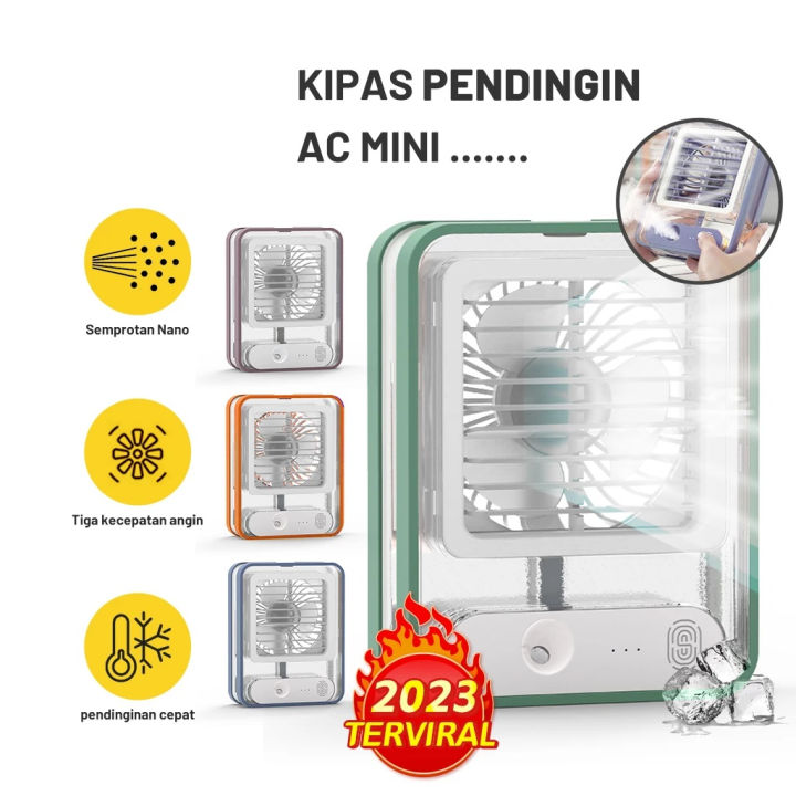 KP036 Kipas Pendingin AC Mini Portable LED Fan Humidifier Air Cooler ...