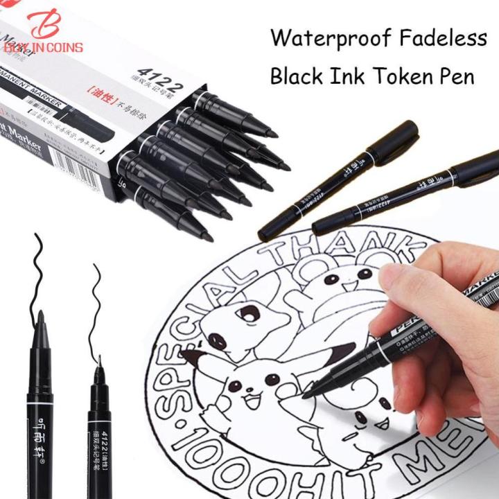 BUY IN COINS Waterproof Fadeless Black Ink Token Pen Garden Marker Pen ...