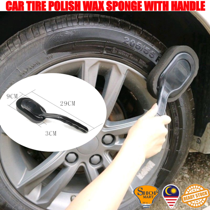 Car Tire Polish Wax Sponge with Handle Tire Care Polishing Waxing ...