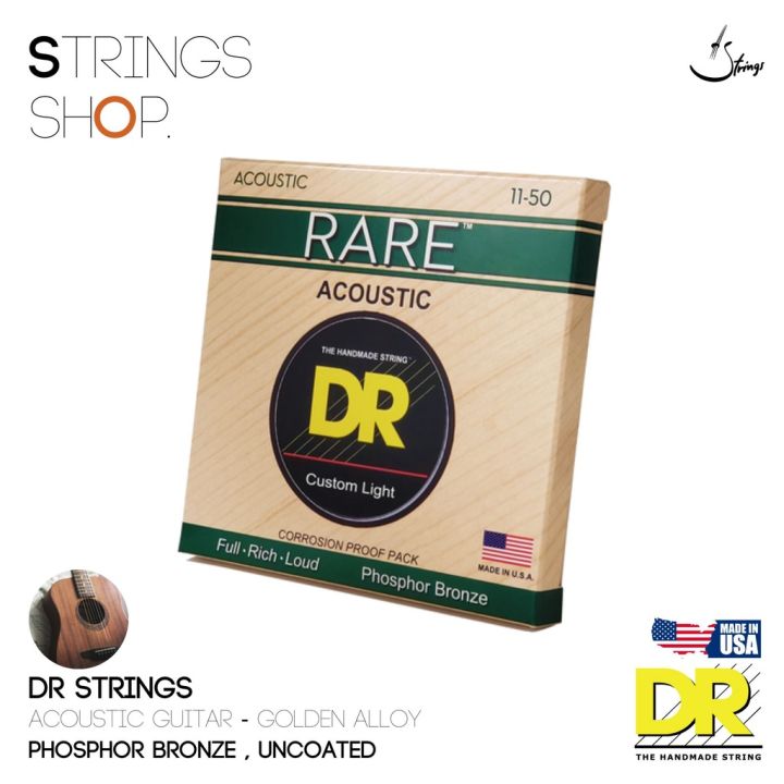 สายกีตาร์โปร่ง DR Rare Phosphor Bronze Acoustic Guitar String | Strings ...