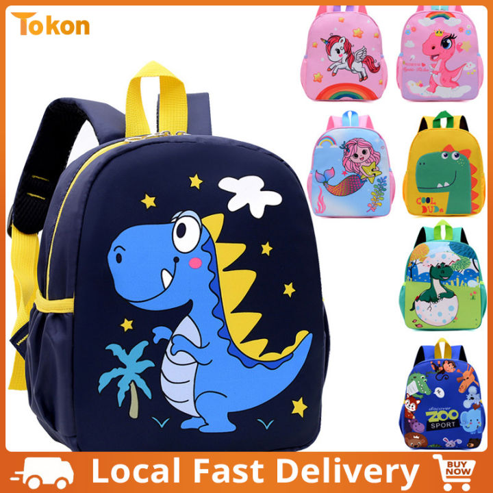 Cartoon Dinosaur Unicorn Zoo Series Baby Kindergarten Backpacks Boys ...