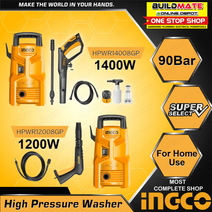 INGCO Portable High Power Pressure Washer Cleaner Heavy Duty 1200W | 1400W SOLD PER PIECE ...