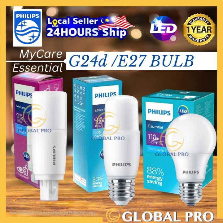 [SIRIM] PHILIPS E27 G24d LED Bulb Ultra Bright Lampu LED Lampu Pasar ...