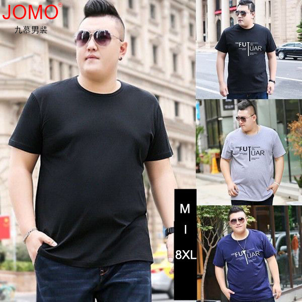 40-130kg M-8XL Loose Plus Size Men T-Shirt Tees Short Sleeve Shirt Crew Neck | Lazada PH