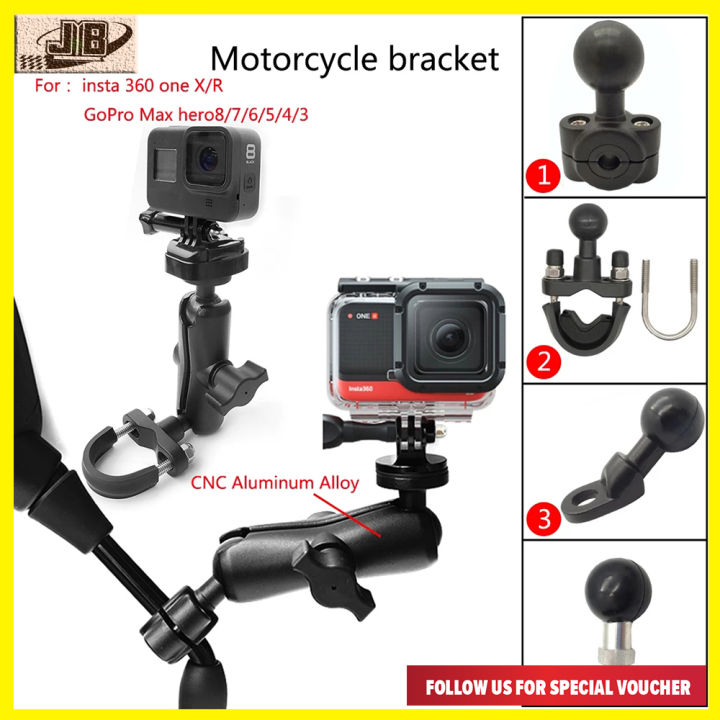 For insta 360 Motorcycle Handlebar Holder insta360 one X/R Rear Mirror ...