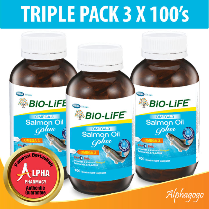 Bio-Life Omega-3 Salmon Oil Plus (30 Capsules / 2 X 30 Capsules/ 100 ...