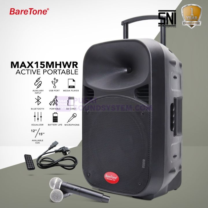 PROMO RAMADHAN SPEAKER PORTABEL BARETONE 15 INCH MAX15MHWR ORIGINAL ...