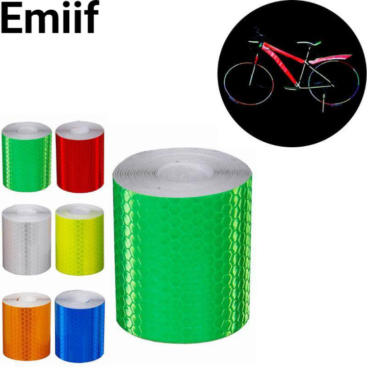 Emiif 3m*5cm Fluorescent Bike Body Reflective Strips Safety Bicycle ...