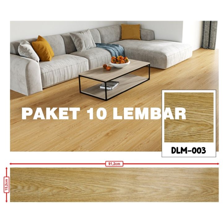 ( PAKET 10 LEMBAR ) Stiker Lantai Vinyl / Perekat Lantai Motif Kayu ...