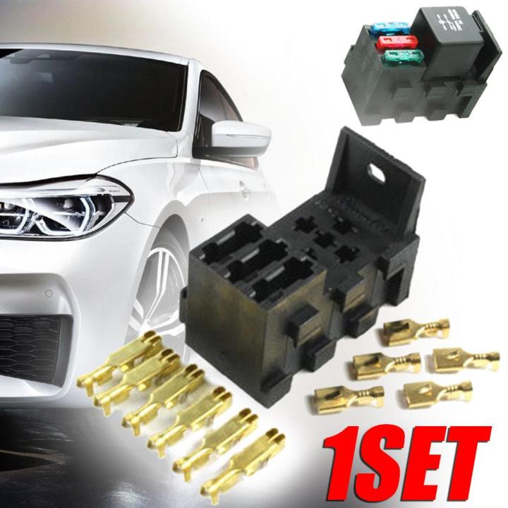KPL 1PC Relay & 3 Fuse Base Kit 4&5 PIN Flasher Relay ATO Fuses Holder ...