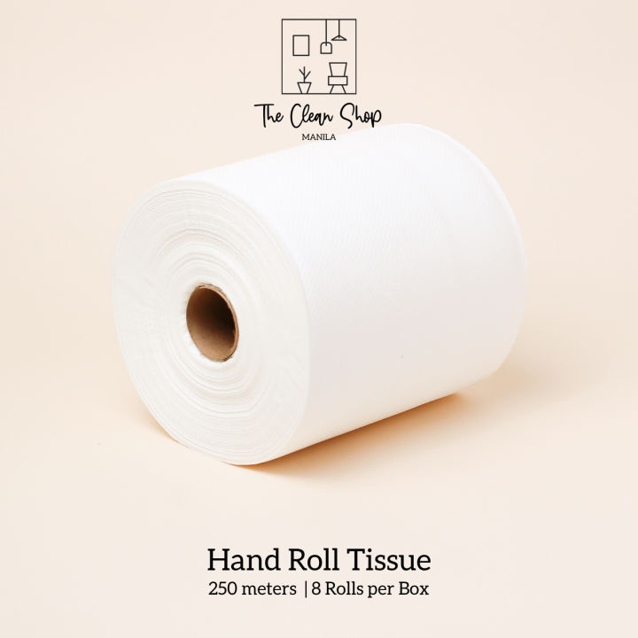 The Clean Shop MNL Hand Roll Tissue [1-Ply Virgin Pulp] [250M] [Tissue ...