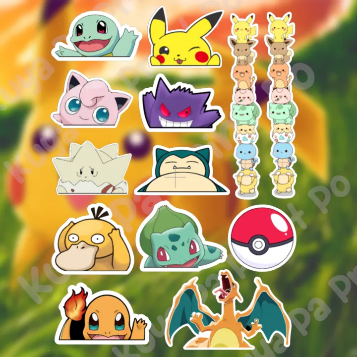 (13 Pcs) Pokemon Anime Peeker Vinyl Sticker Set - Waterproof | Lazada PH