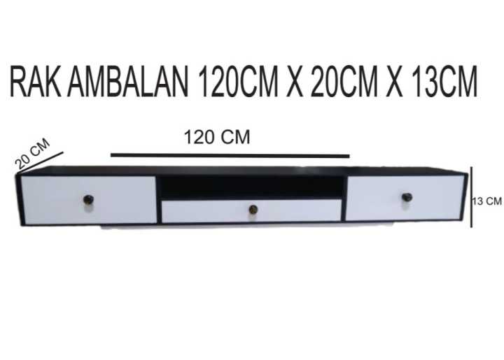 RAK AMBALAN UKURAN 120cm x 20 cmx 13cm 3 LACI | Lazada Indonesia
