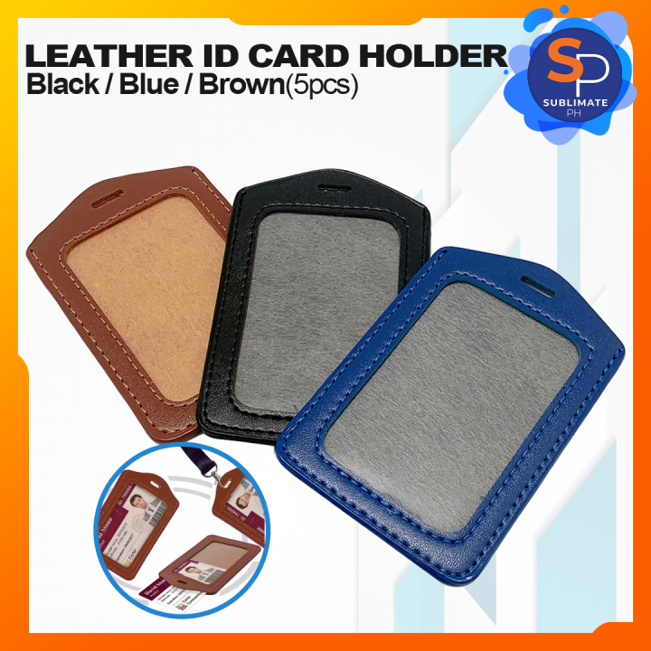 Vertical Style ID Case Leather ID Card Holder(Blue | Brown | Black ...
