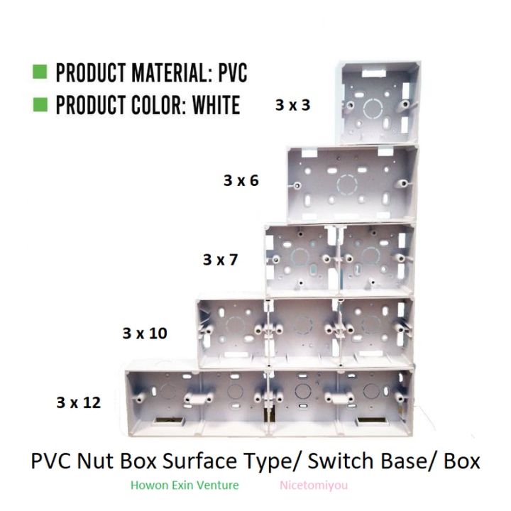 PVC Nut Box Surface Type/ Switch Base/ Box Socket/ Switch Box | Lazada