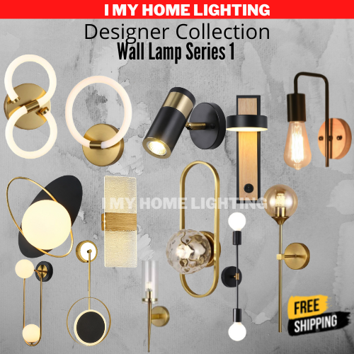 Modern Retro Vintage Deco Gold Black Bed Head LED Wall Light Lamp Lampu ...