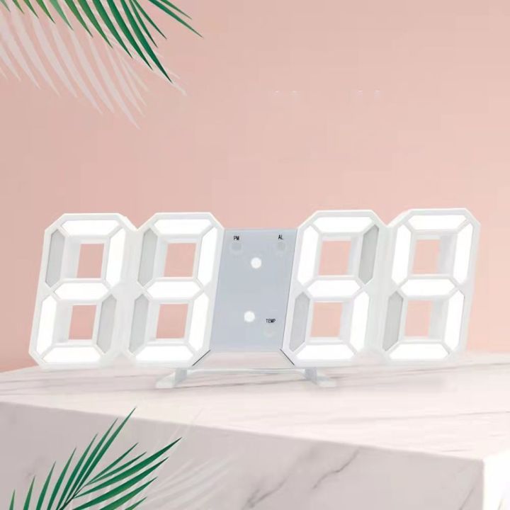 DXNZVA Luminous 3D Digital Alarm Clock Electronic Temperature Wall ...