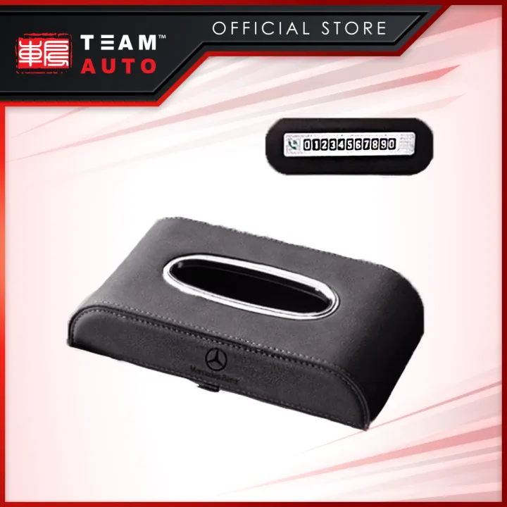 Team Auto TAP11621 Mercedes Benz car tissue box Black and Parking Card ...
