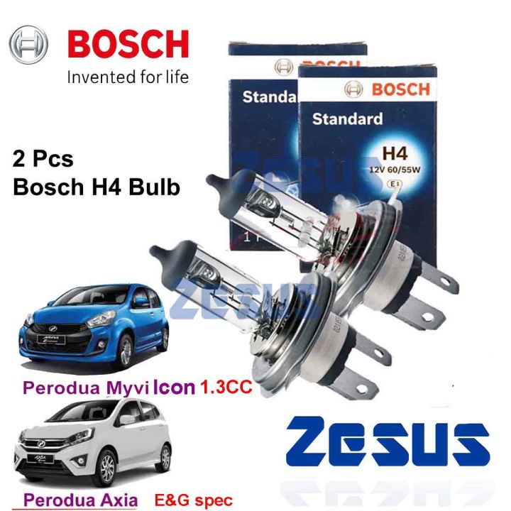 2 Pcs x Mentol Lampu Zesus Osram Headlamp Halogen Bosch Bulb H4 12v ...