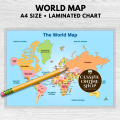 LAMINATED WORLD MAP CHARTS | A4 SIZE CHARTS | EDUCATIONAL CHARTS FOR ...