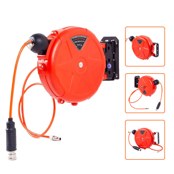 【New release】 Compressor Hose Reel Retractable 10m Automatic Rewind ...