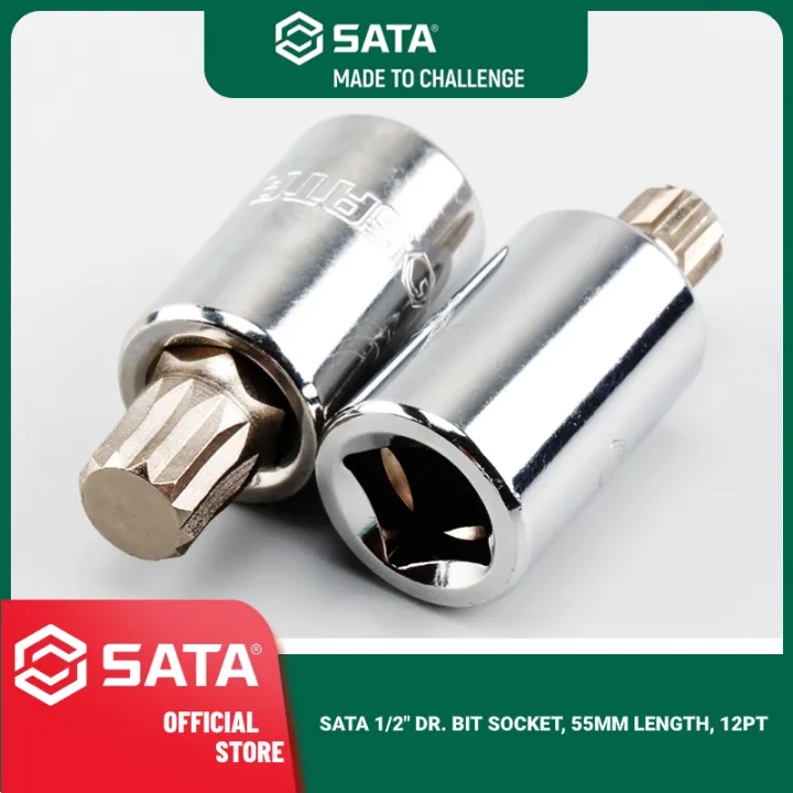 SATA 1/2" DR. BIT SOCKET, 55MM LENGTH, 12PT / TRIPLE POINT / M SERIES ...